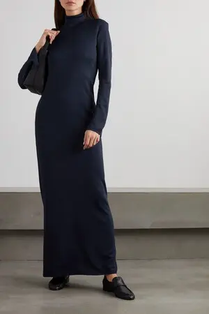 THE ROW Alicho Jersey Turtleneck Maxi Dress