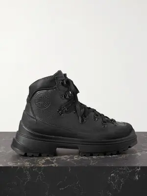 Canada Goose Journey Shell-trimmed Textured-leather Ankle Boots