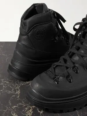 Canada Goose Journey Shell-trimmed Textured-leather Ankle Boots