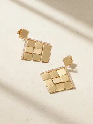 Ileana Makri Tile 18-karat Diamond Earrings - Gold