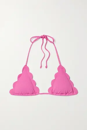 Marysia Broadway Seersucker Triangle Bikini Top - Pink