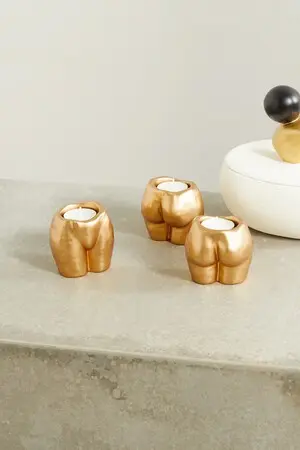Anissa Kermiche Rock Bottom Set Of Three Ceramic Tea Light Holders