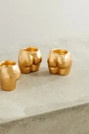 Anissa Kermiche Rock Bottom Set Of Three Ceramic Tea Light Holders