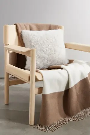 Brunello Cucinelli Shearling And Leather Cushion