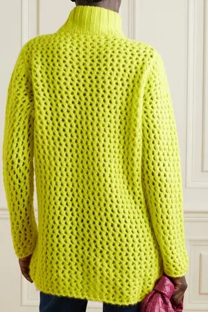 THE ELDER STATESMAN Open-knit Cashmere Turtleneck Sweater