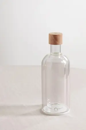 Brunello Cucinelli Glass And Walnut Wood Bottle - Neutrals