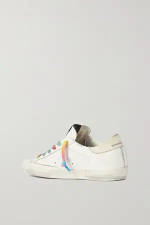 GOLDEN GOOSE Superstar Perforated Distressed Leather Sneakers - White