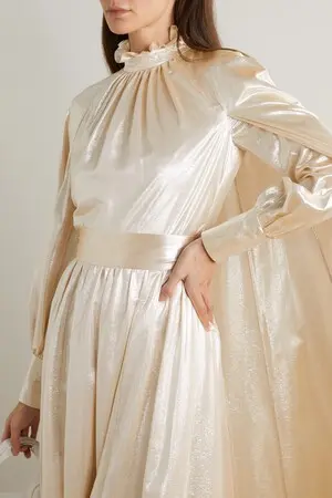 Erdem Macie Cape-effect Belted Gown