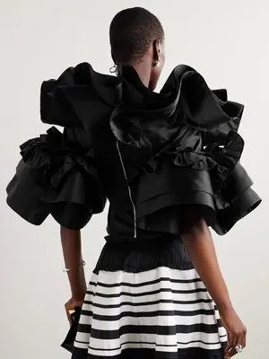 Christopher John Rogers Ruffled Silk-taffeta Top