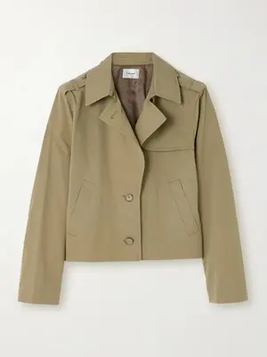 FRAME Cropped Cotton-gabardine Jacket