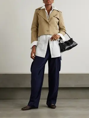 FRAME Cropped Cotton-gabardine Jacket
