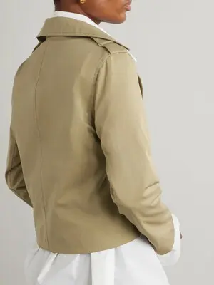 FRAME Cropped Cotton-gabardine Jacket