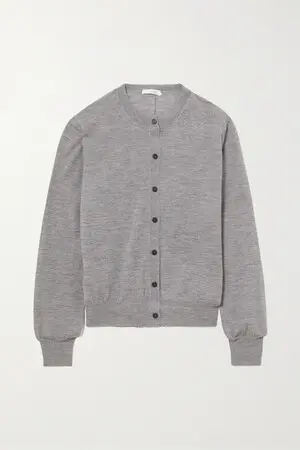 THE ROW Essentials Battersea Cashmere Cardigan - Gray