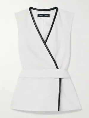 Proenza Schouler Elliot Belted Wrap Top - Ecru