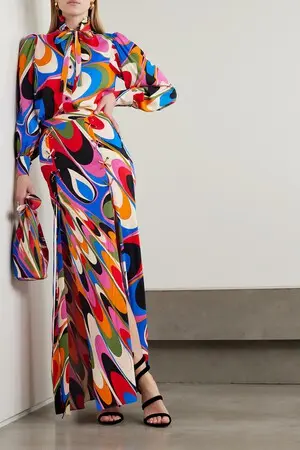 Emilio Pucci Pussy-bow Printed Blouse