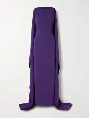 Solace London Crepe Cape-effect Gown