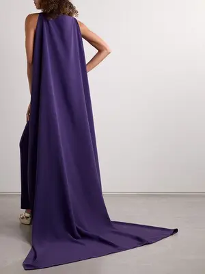 Solace London Crepe Cape-effect Gown