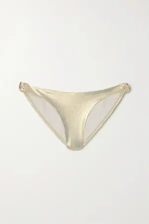 Melissa Odabash Stockholm Metallic Bikini Briefs - Gold