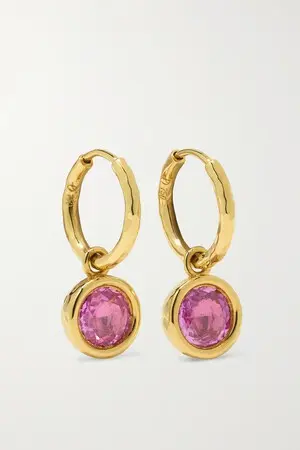 OCTAVIA ELIZABETH 18kt Recycled Nesting Gem Petite Gabby Hoop Earrings - Gold