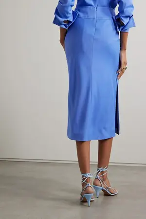 Another Tomorrow Crepe Midi Skirt