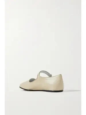 THE ROW Ava Leather Mary Jane Ballet Flats - Neutrals