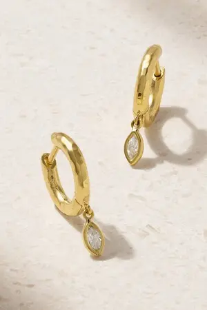 OCTAVIA ELIZABETH Net Sustain Micro Gabby 18-karat Recycled Diamond Hoop Earrings - Gold