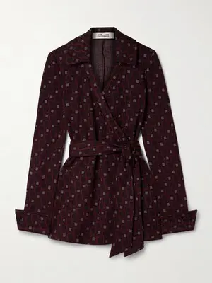 Diane Von Furstenberg Sheree Jacquard-woven Wrap Top