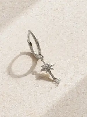 PERSEE North Star 18-karat White Diamond Hoop Earring - Gold