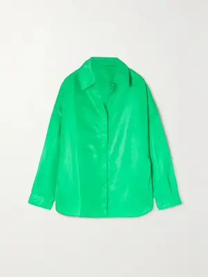 THE FRANKIE SHOP Perla Oversized Woven Shirt