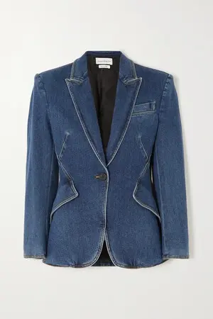 Alexander McQueen Deconstructed Denim Blazer