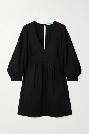 Melissa Odabash Camilla Cotton-jacquard Mini Dress - Black