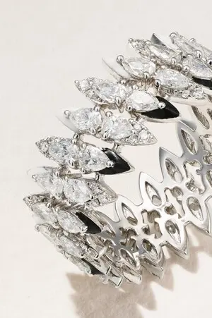 KAMYEN 18-karat White Diamond And Enamel Ring