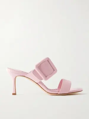 Manolo Blahnik Gable 70 Buckled Suede Mules