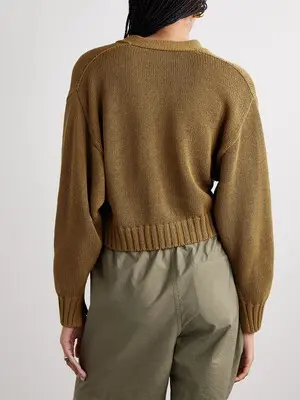 Proenza Schouler Sofia Cropped Cotton-blend Cardigan - Yellow