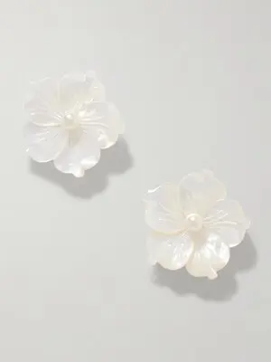 JENNIFER BEHR Zia Mother-of-pearl Earrings - White