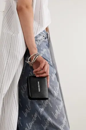 Balenciaga Printed Textured-leather Cardholder