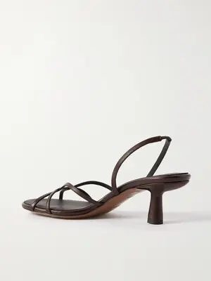 NEOUS Ibor Leather Slingback Sandals - Brown