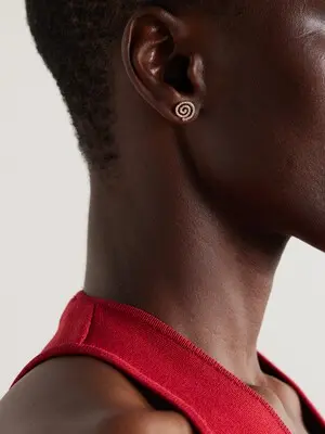 Alison Lou 14-karat Diamond Swirl Earrings