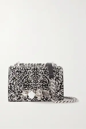 Alexander McQueen Jewelled Satchel Mini Bag - Black