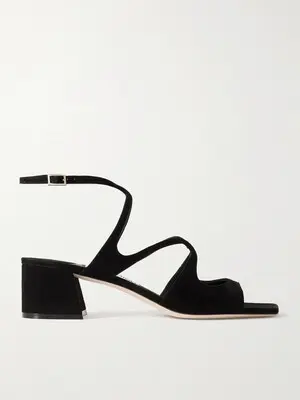 JIMMY CHOO Azilia 45 Suede Sandals - Black