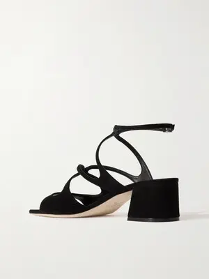 JIMMY CHOO Azilia 45 Suede Sandals - Black