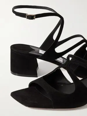 JIMMY CHOO Azilia 45 Suede Sandals - Black