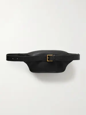 Saint Laurent Cassandre Textured-leather Belt Bag - Black