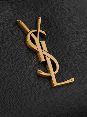 Saint Laurent Cassandre Textured-leather Belt Bag - Black