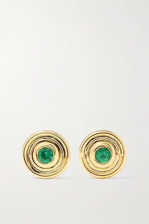 ALMASIKA Mini Universum 18-karat Emerald Stud Earrings - Gold