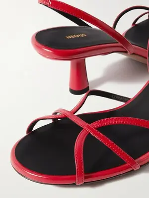 NEOUS Ibor Leather Slingback Sandals - Red