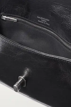 Balenciaga Bb Small Crinkled-leather Shoulder Bag - Black
