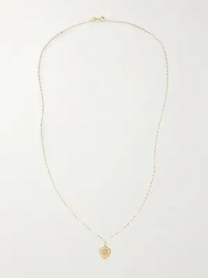 STONE AND STRAND Mini Shield 10-karat Pendant Necklace