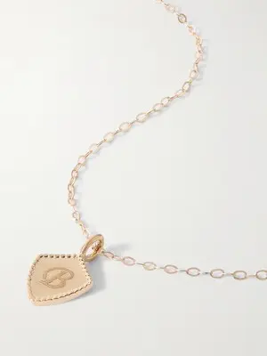 STONE AND STRAND Mini Shield 10-karat Pendant Necklace