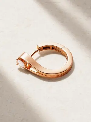REPOSSI Serti Inversé 18-karat Diamond Hoop Earring - Gold